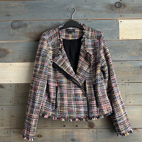 Halogen | Jackets & Coats | Euc Halogen Tweed Biker Jacket | Poshmark